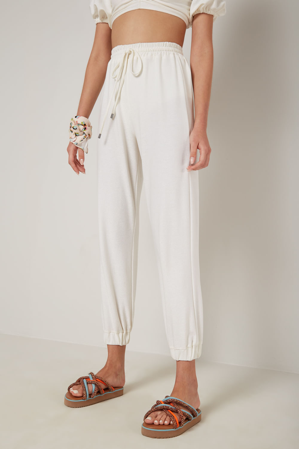 Calça Malha Brilho Jogging G