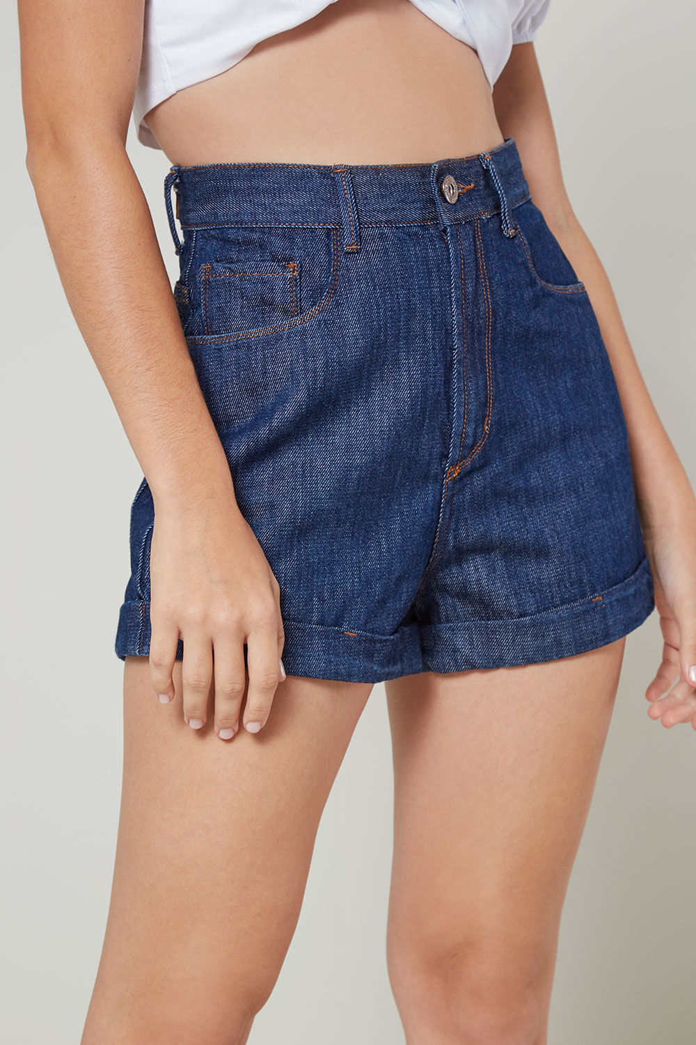 Short Jeans Bainha Dobrada 40